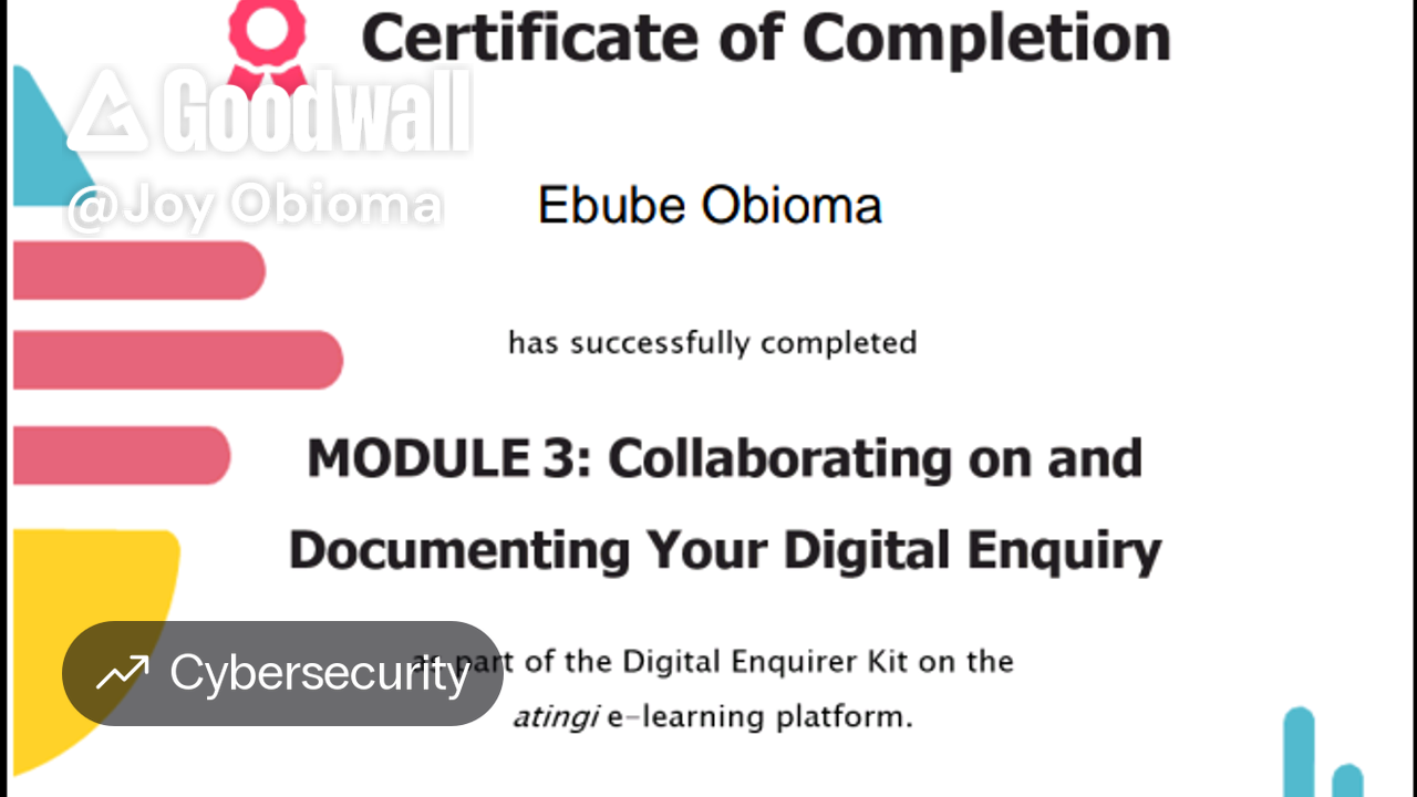 Joy Obioma's post on Goodwall - Just completed my course on ... Joy Obioma's post on Goodwall - Just completed my course on ...